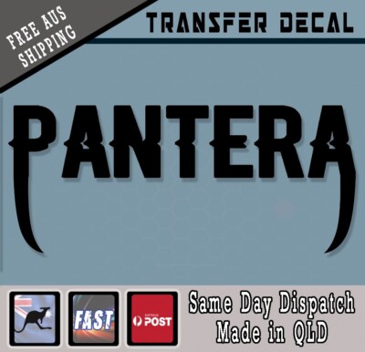 PANTERA style Band style Sticker DECAL BLACK 180mm wide Rock Music ...