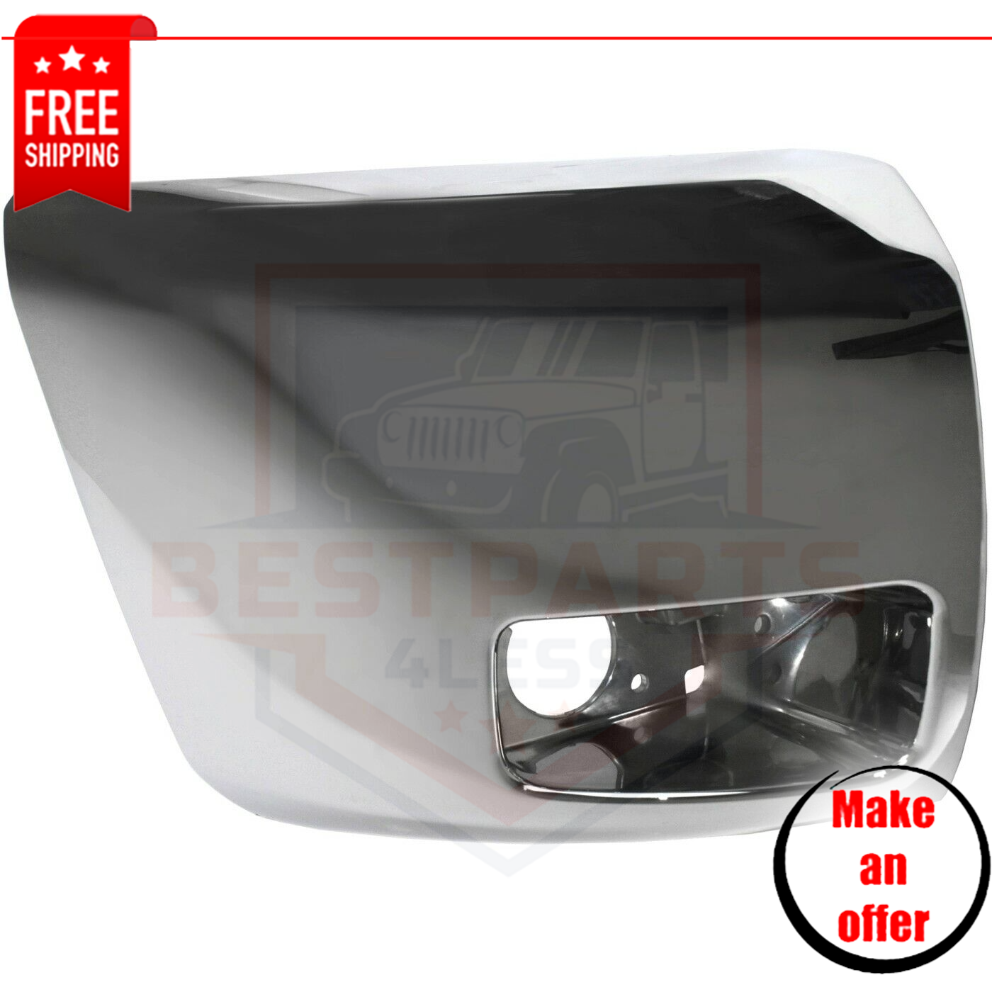 Front Chrome Bumper End Cap for 2007-2013 Chevrolet Silverado 1500 w ...