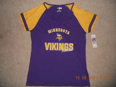 Nwt Minnesota Vikings Football Womens Shirt Top Classic Colors Logo Go ...