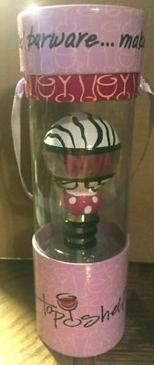 Top Shelf DIVA Wine Stopper Hand Painted Barware Make A Splash | eBay