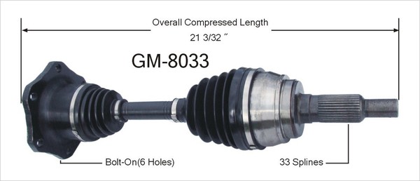 CV Axle Shaft Front-Left/Right Master Pro Select GM-8033 for sale ...