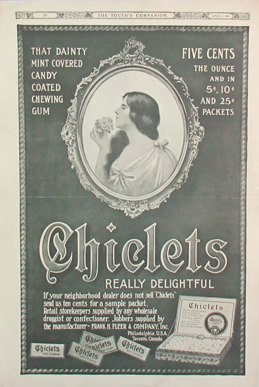 Chiclets. original 1906 Advertisment *excellent condition | eBay