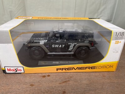 1/18 MAISTO JEEP SWAT 4 DOOR RESCUE CONCEPT SUV BLACK | eBay