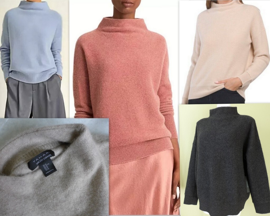 NWT TAHARI Funnel Neck 100% 2-PLY Cashmere Sweater SOFT LUXE NWT TAHARI Funnel Neck 100% 2-PLY Cashmere Sweater SOFT LUXE