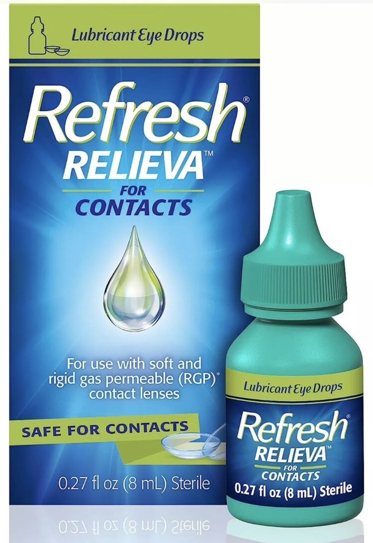 Refresh Relieva for Contacts Lubricant Eye Drops 0.27 Fl Oz Sterile Exp ...