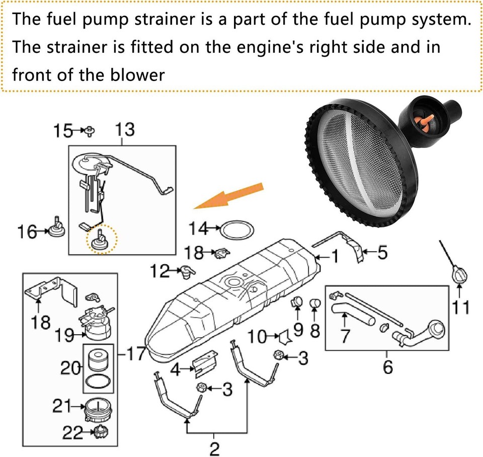 Fuel Tank Sending Unit Filter Screen Strainer Filter Ford 6.0L 7.3L ...