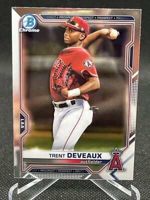 2021 Bowman Chrome Draft TRENT DEVEAUX Rookie Los Angeles ANGELS #BDC ...