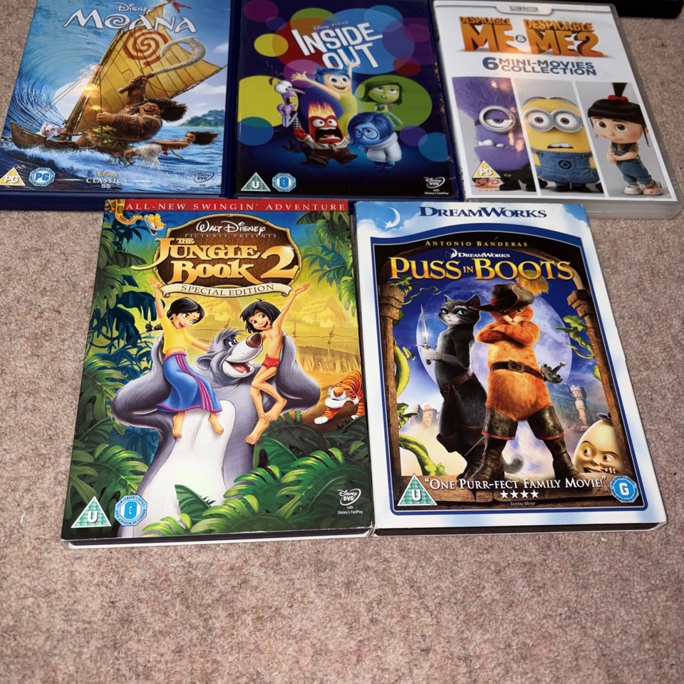 11x Kids Dvds Joblot/Bundle - Despicable Me, Moana, Inside Out, Jungle ...