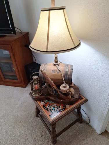 Vintage 1970s Nightwatch Lamp Co. Pirate Nautical Design Block & Tackle ...