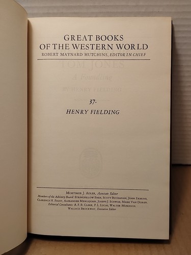 Henry Fielding - Tom Jones - Britannica Great Books - 1952 - Hardcover ...