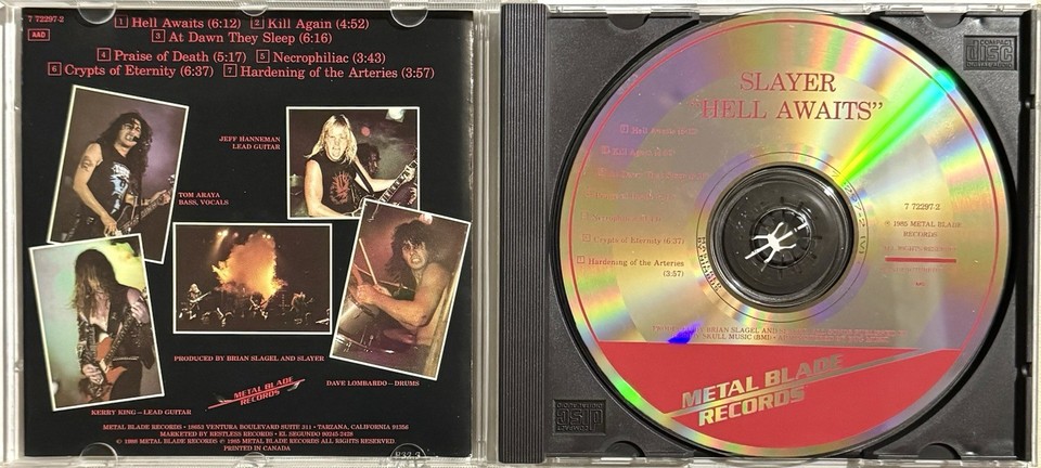 Slayer Hell Awaits CD 1988 Restless Records Reissue Metal Blade Canada Press | eBay
