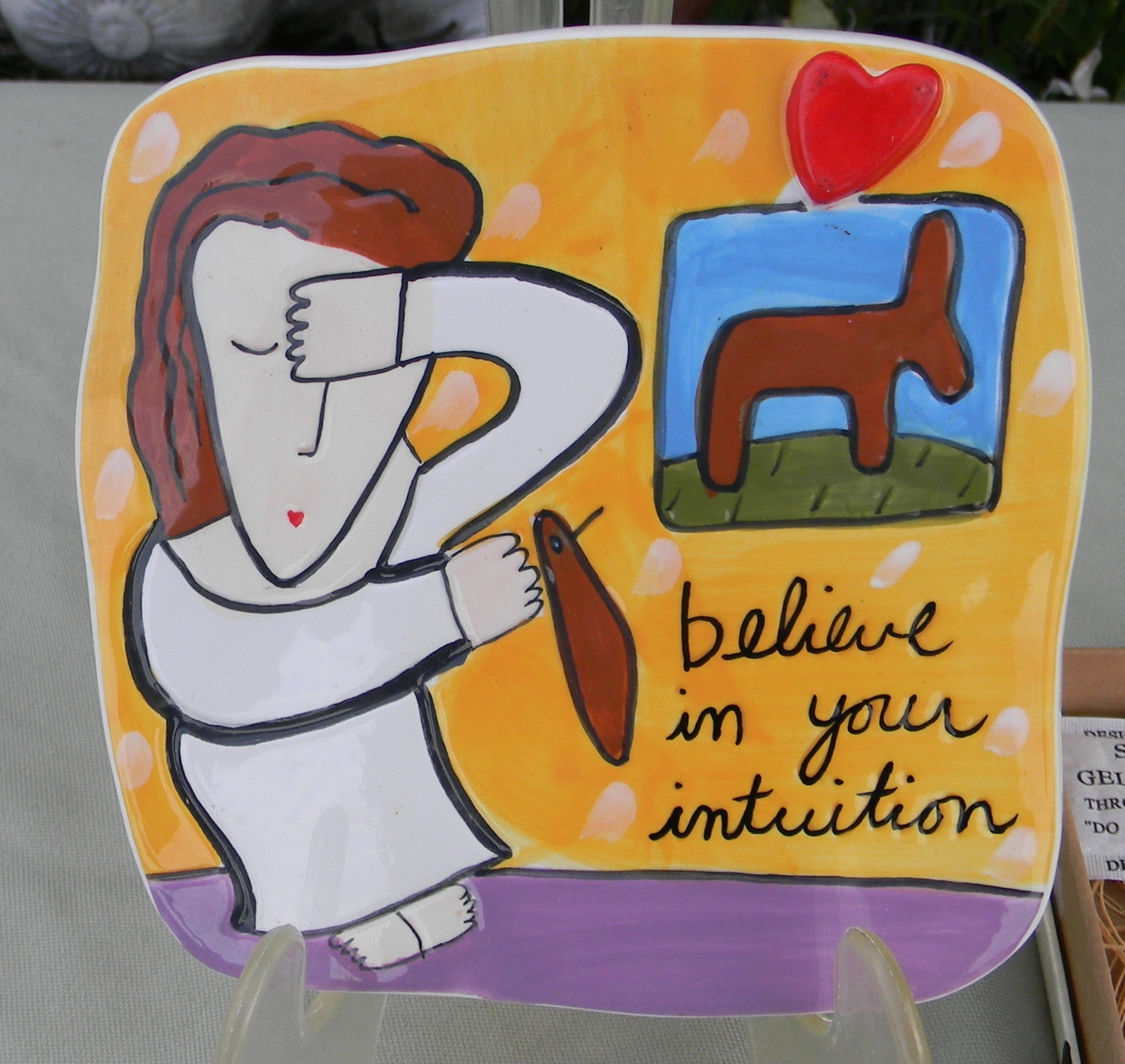 Sandra Magsamen plaque Believe In Your Intuition Tile Wall Hanging NWT ...