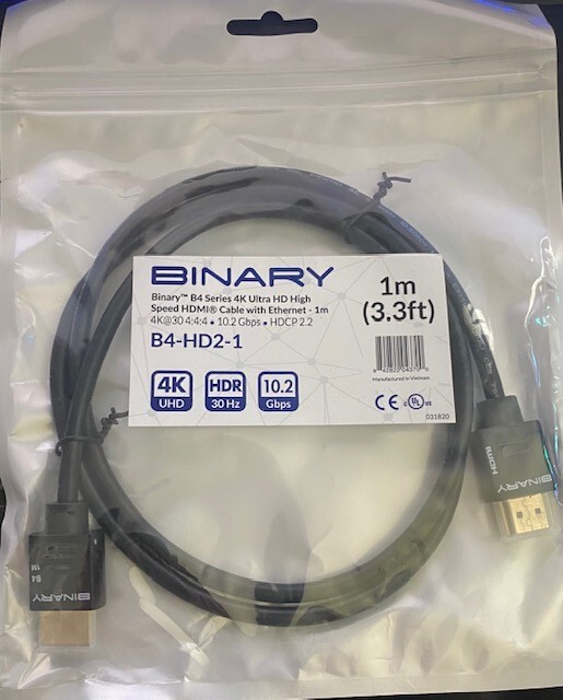 Binary B4 Series 4K Ultra HD High Speed HDMI Cable with Ethernet 3.3ft | eBay