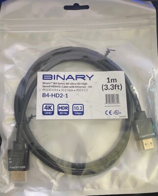 Binary B4 Series 4K Ultra HD High Speed HDMI Cable with Ethernet 3.3ft | eBay