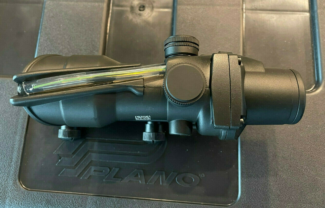 4x32 Fiber Optic Scope Chevron Reticle GREEN Weapon Sight ACOG Clone ...