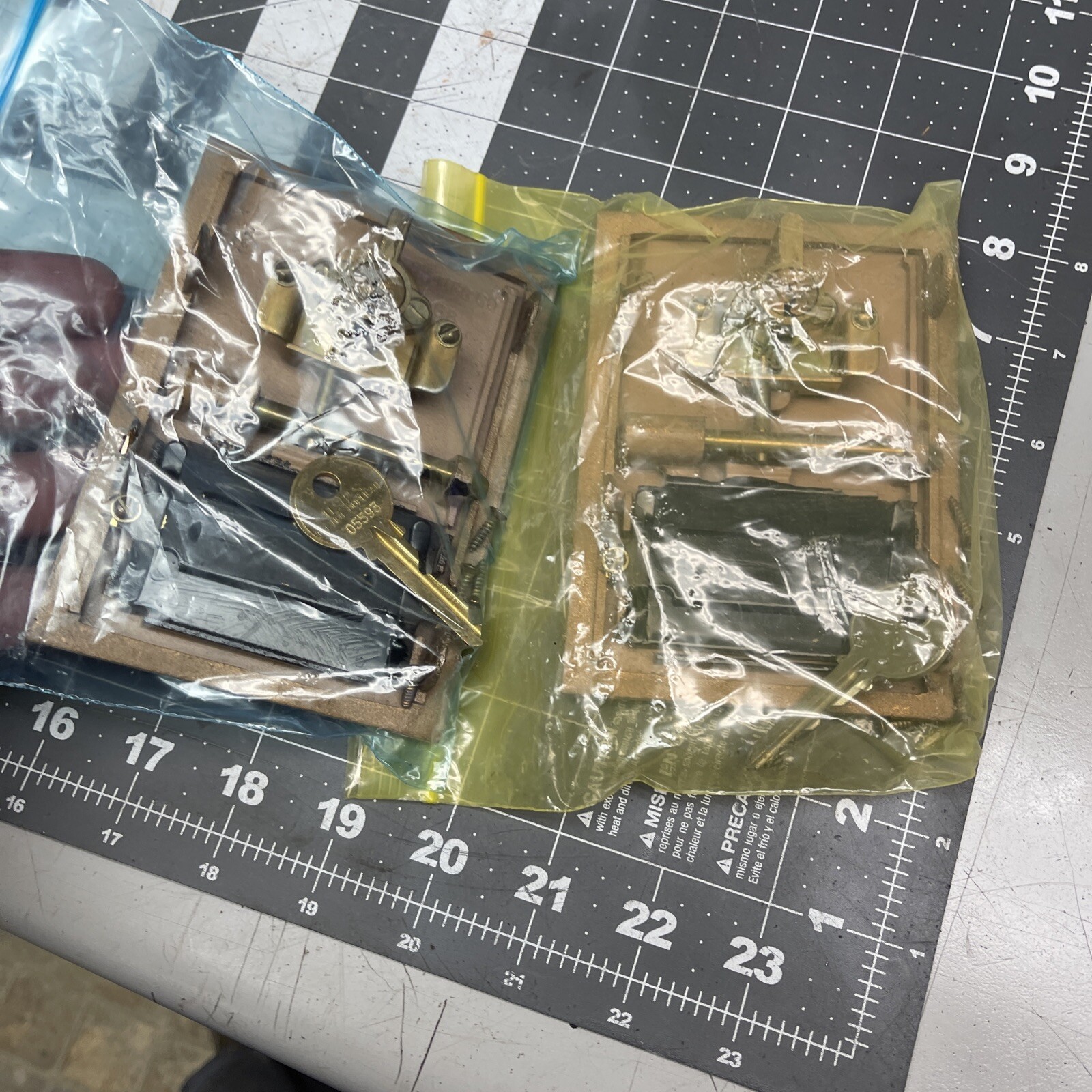 2 vintage US post office doors no rust, with locks and working keys ...