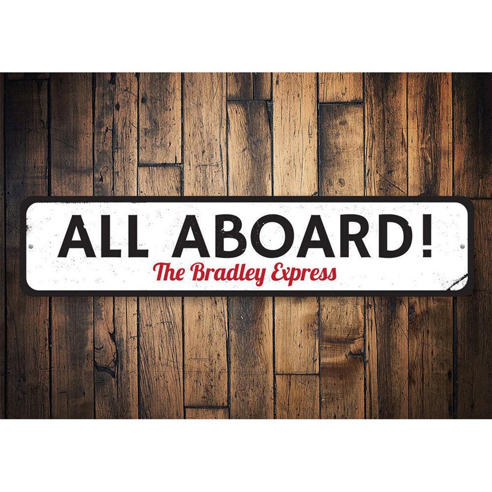 All Aboard Sign, Personalized Express Train Sign, Custom Train Metal ...