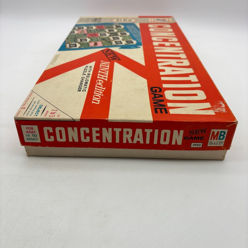 VINTAGE Concentration Game 9th Edition COMPLETE Milton Bradley 1966 TV ...
