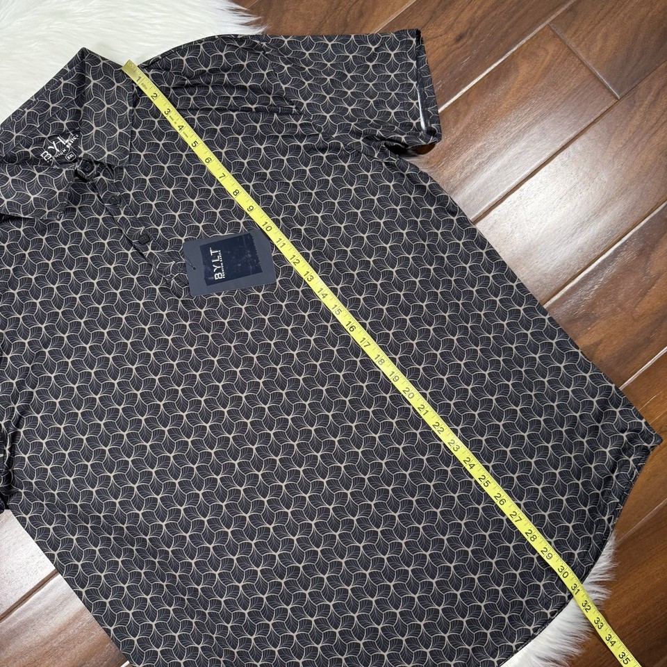 BYLT Men's Size XXL Black Pendulum Print 19th Hole Polo Shirt | eBay