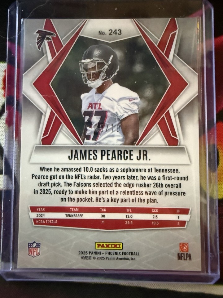 2025 Panini Phoenix - Rookies James Pearce Jr. #243 Gold /10 | eBay