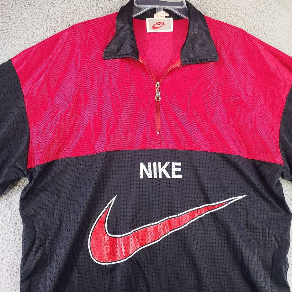 Nike Vintage Shirt Jersey XL Mens 1/4 Zip Vented Made USA Nike Vintage Shirt Jersey XL Mens 1/4 Zip Vented Made USA