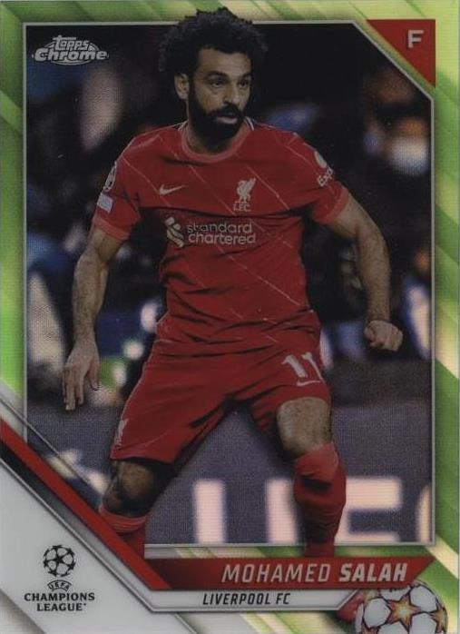 2021-22 Topps Chrome UCL - Mohamed Salah #21 Neon Green Refractor /99 ...