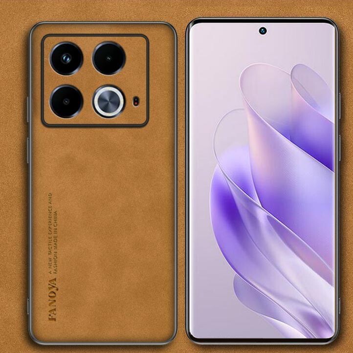 For Infinix Note40 40Pro+ 5G Nubuck Leather Fabric Rubber Coated Hard ...