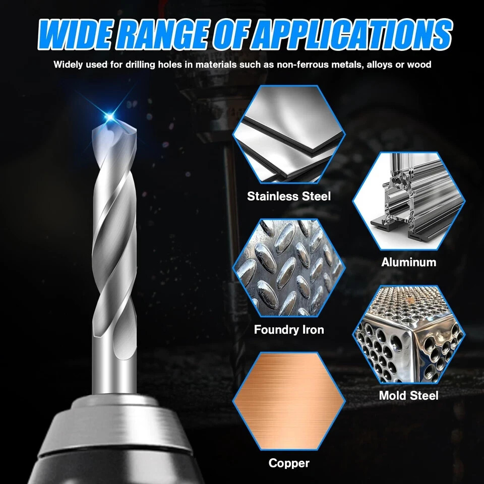 Drill Bit Set 4 Pcs Solid Carbide Drill Bits 1/8" 1/4" 1/16" 3/16" Tungsten C... | eBay