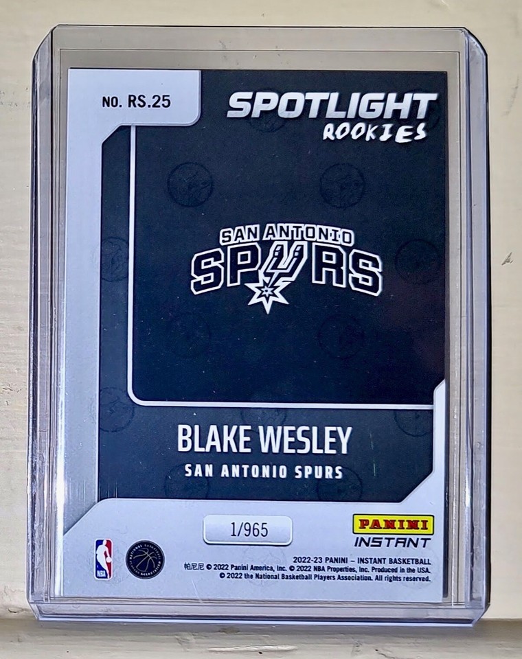 Blake Wesley 2022-23 Panini NBA #25 Spotlight Rookies Card 1/965 | eBay