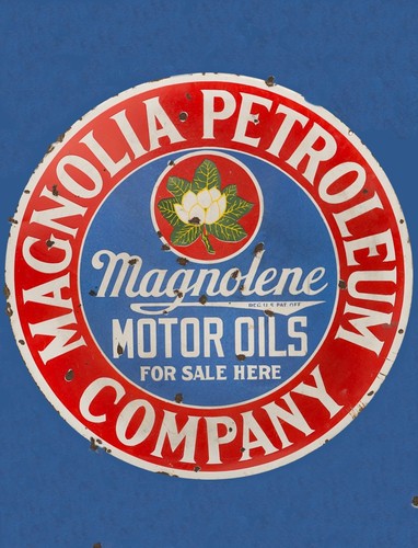TIN SIGN "Magnolia Petro "Gas-Oil Signs Rustic Wall Garage Oil Gas ...