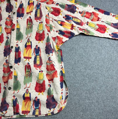 Vintage 90s Chez Jez Button-Up Native All Over Print RARE Colorful | eBay
