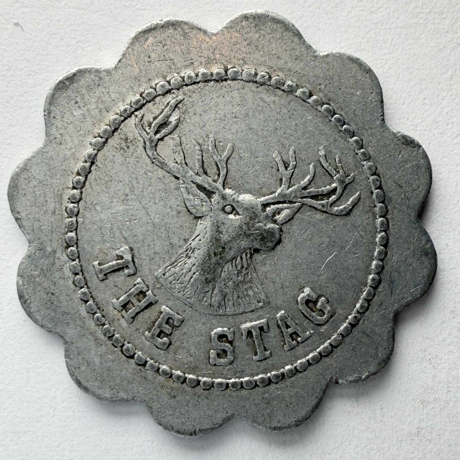 The Stag Pictorial Trade Token Scalloped | eBay