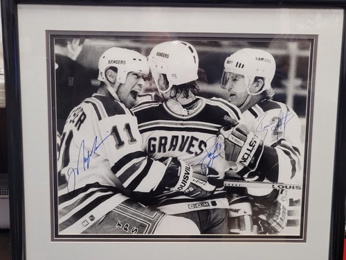 Mark Messier, Adam Graves and Brian Leetch autographed photo. | eBay