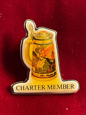 Anheuser Busch Stein Charter Member Epoxy Tie Lapel Pin 1.25" Made USA ...