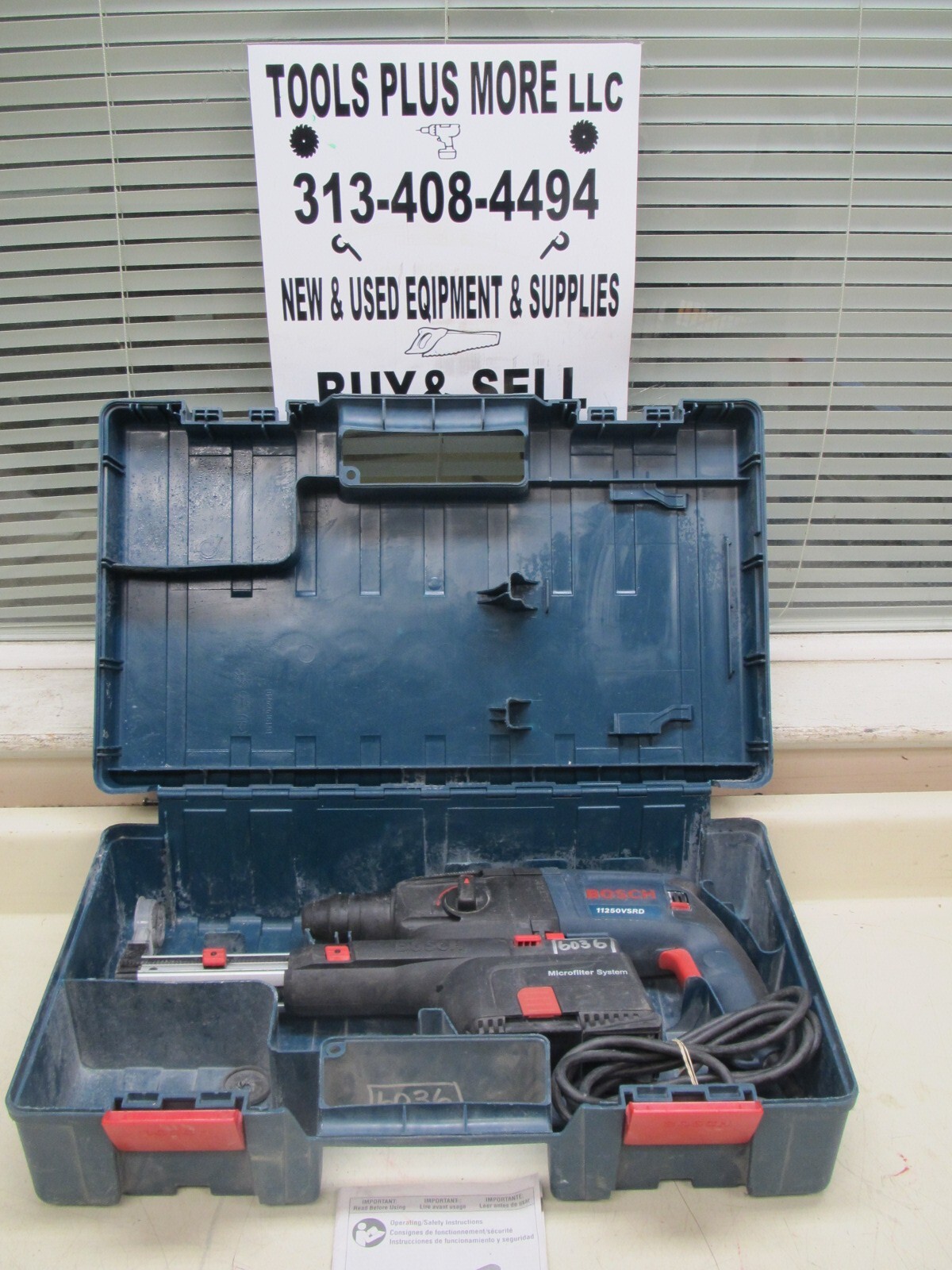 BOSCH 11250VSRD SDS ROTARY HAMMER DRILL WITH DUST COLLECTION USED FREE ...