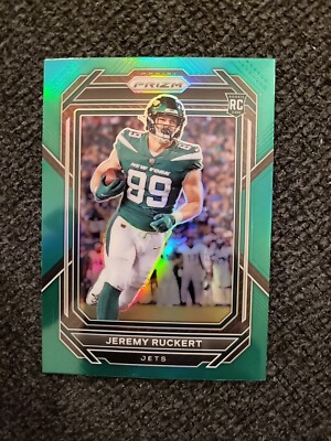 2022 Prizm Jeremy Ruckert Green Prizm Rookie Card #361 New York Jets ...