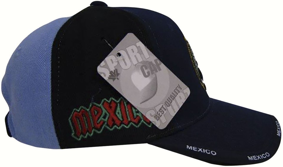 Light Blue Navy Mexico Mexican Soccer Cap Hat 3D embroidered | eBay