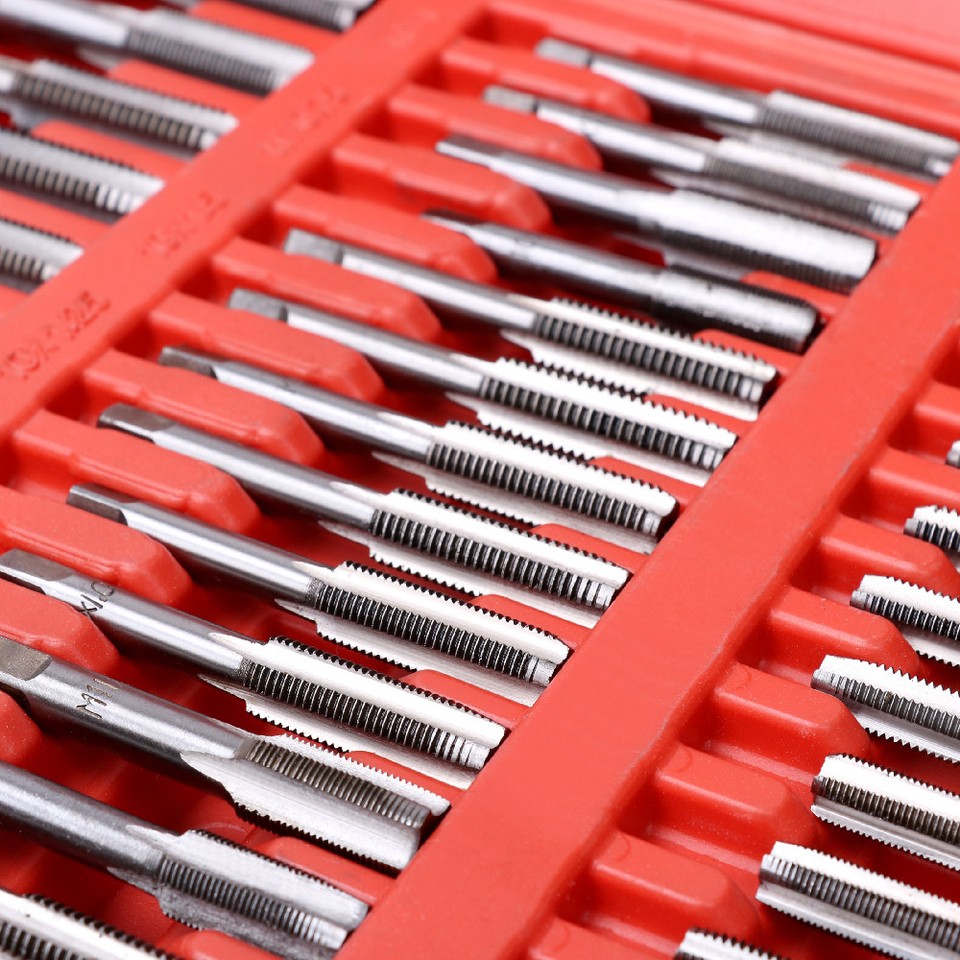 110 PCS Tap and Die Combination Set Tungsten Steel Titanium METRIC ...