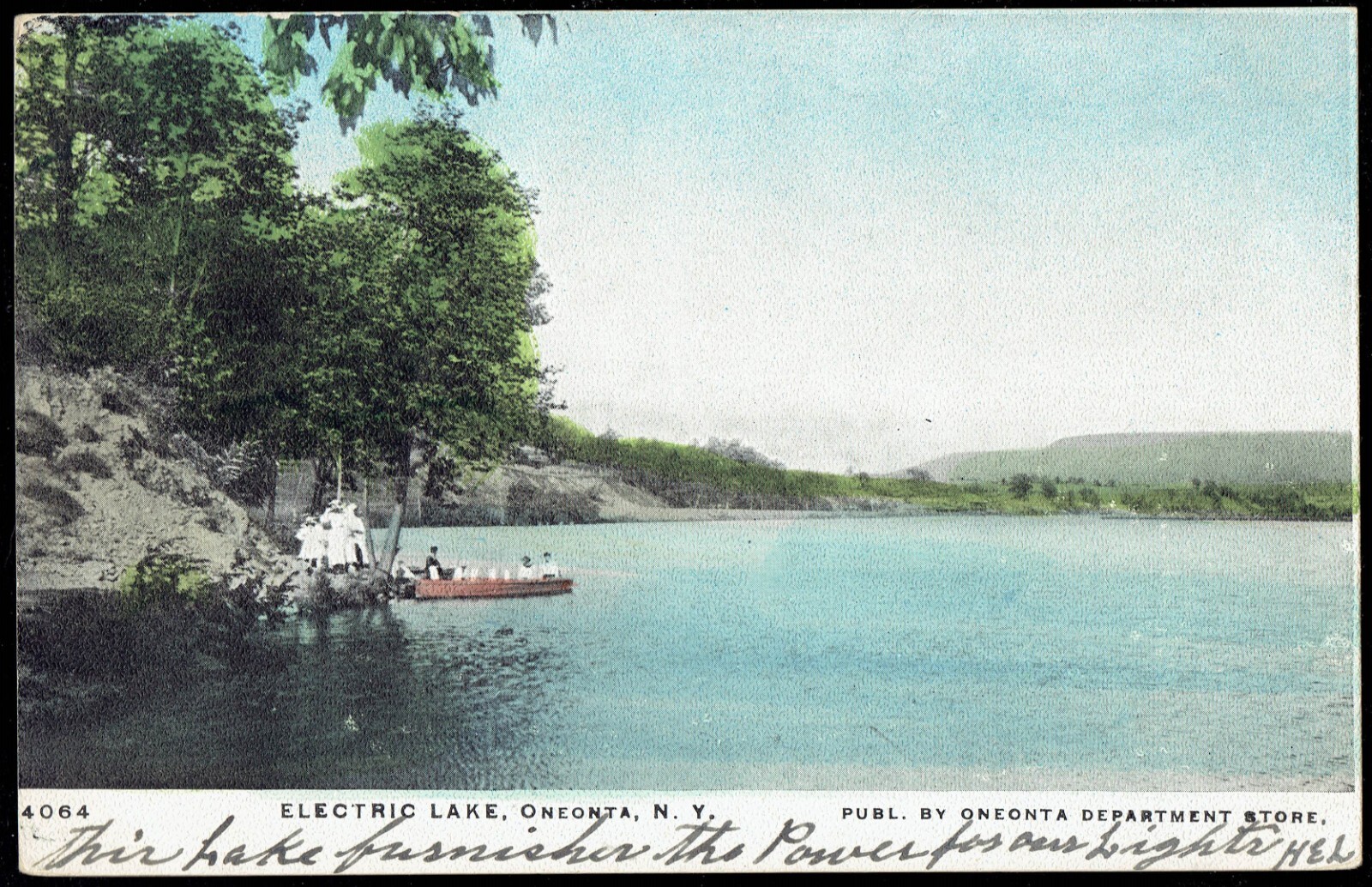 Electric Lake Oneota NY Illustrated Postcard Co 1901-07 Vintage ...