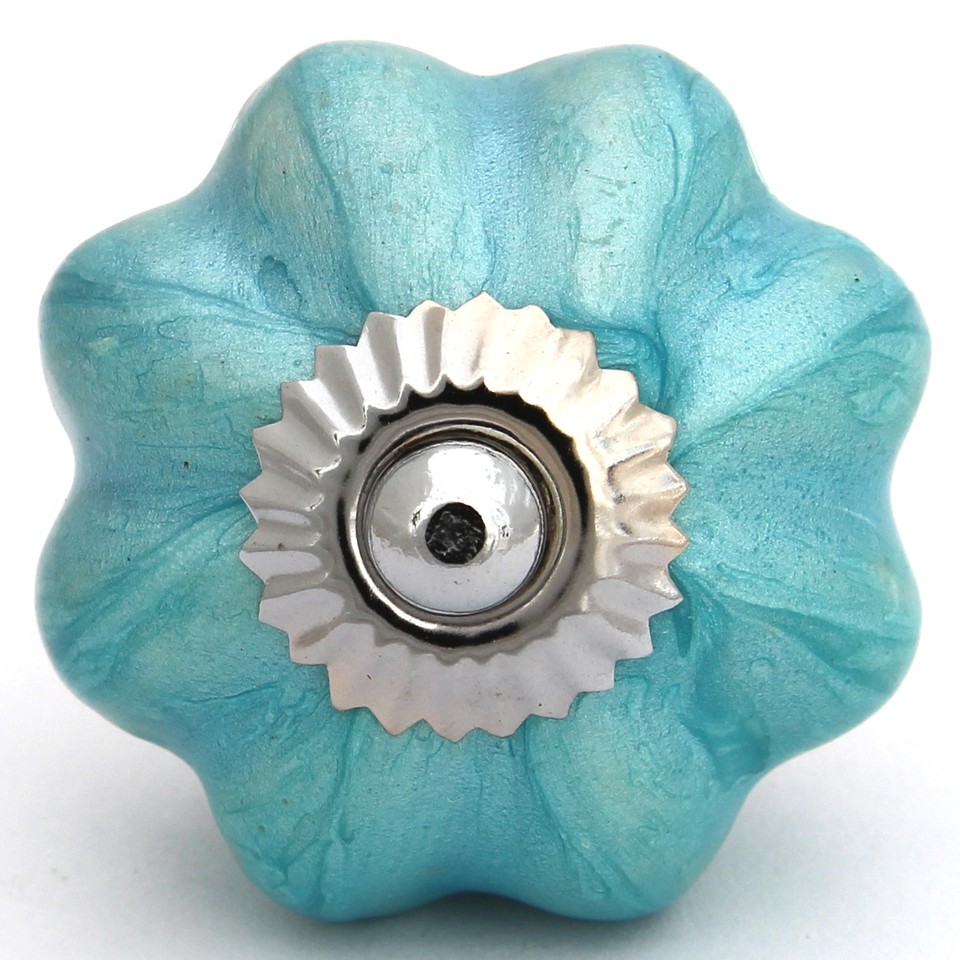 Blue purple turquoise ceramic knobs drawer pulls cupboard door knobs ...