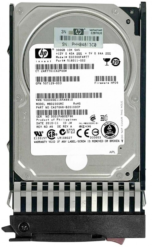 HP EG0300FBLSE 619286-001 300GB Internal 10000RPM 2.5" (507129-003) HDD ...