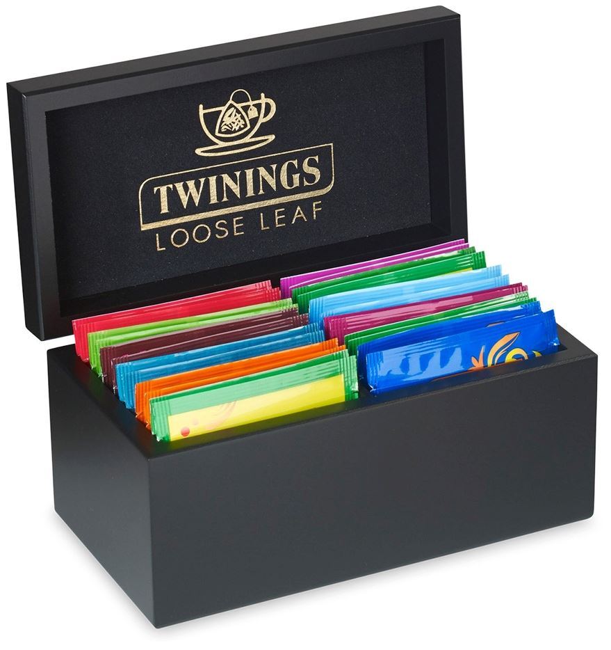 Twinings Compartment Wooden Tea Chest Box Teabag Enveloped Pyramid Teas ...