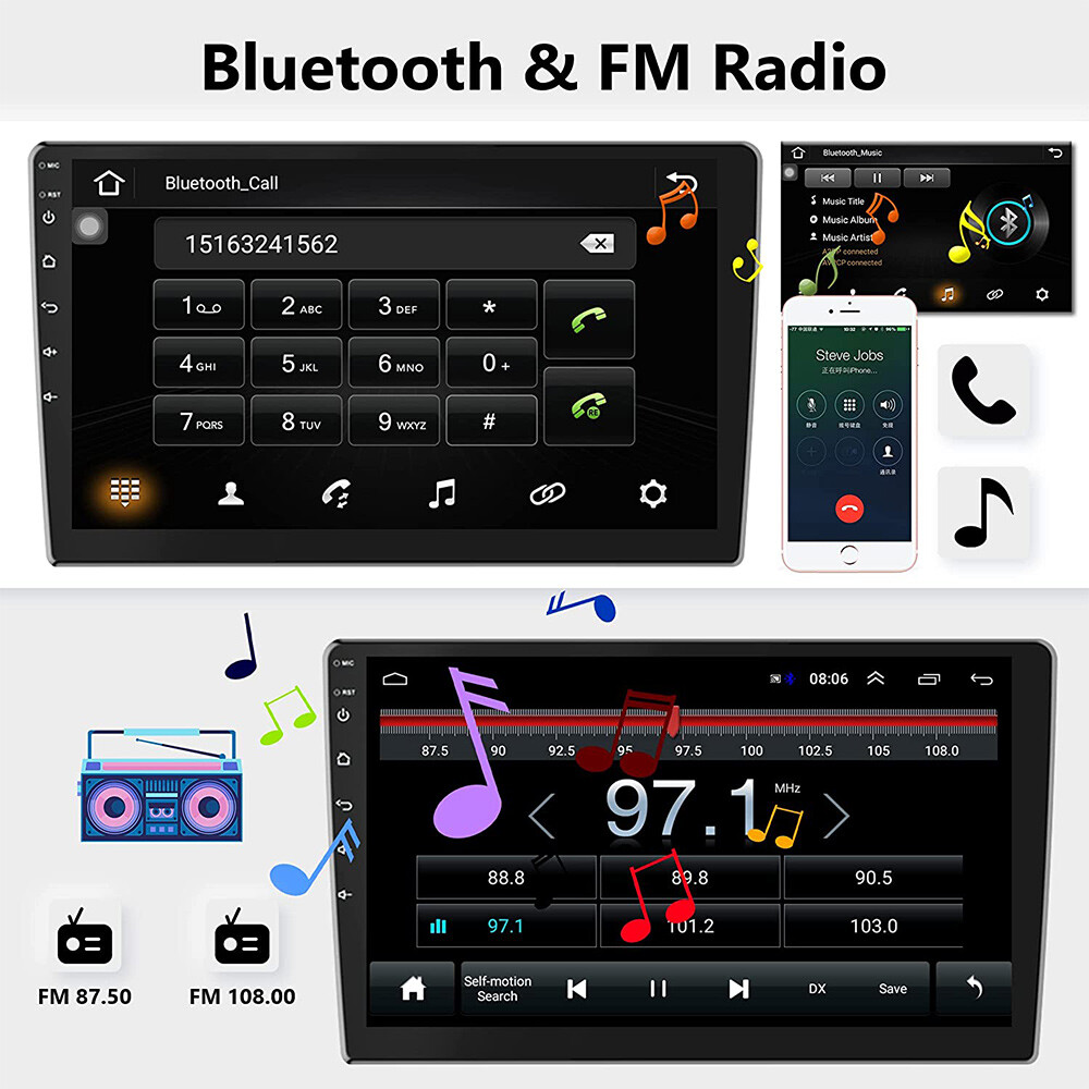 9 inch Car Radio 2 DIN GPS FM RDS Head Unit Stereo Camera For Android ...