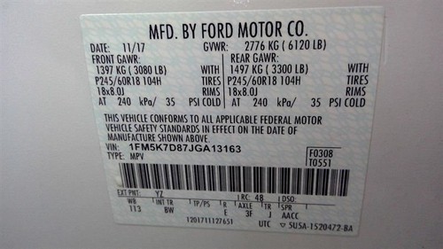 2016 - 2019 Ford Explorer Fuse Box Relay Control Module P FU5T-13B224 ...