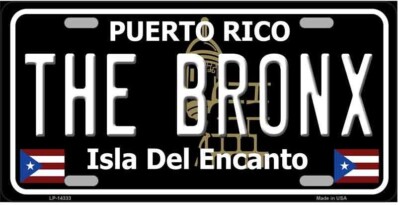 Bronx Puerto Rican Black License Plate / Sign / Plaque | eBay