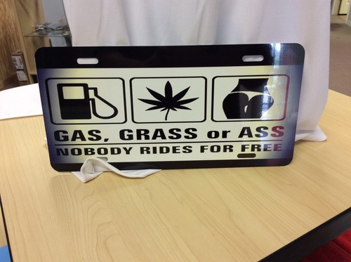 GAS,GRASS OR ASS 70s-80s STYLE NOVELTY VANITY LICENSE PLATE MADE IN U.S ...