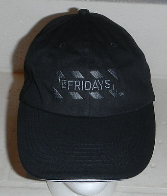 TGI Fridays Restaurant Black w/ Silver Embroidered Logo Baseball Hat ...