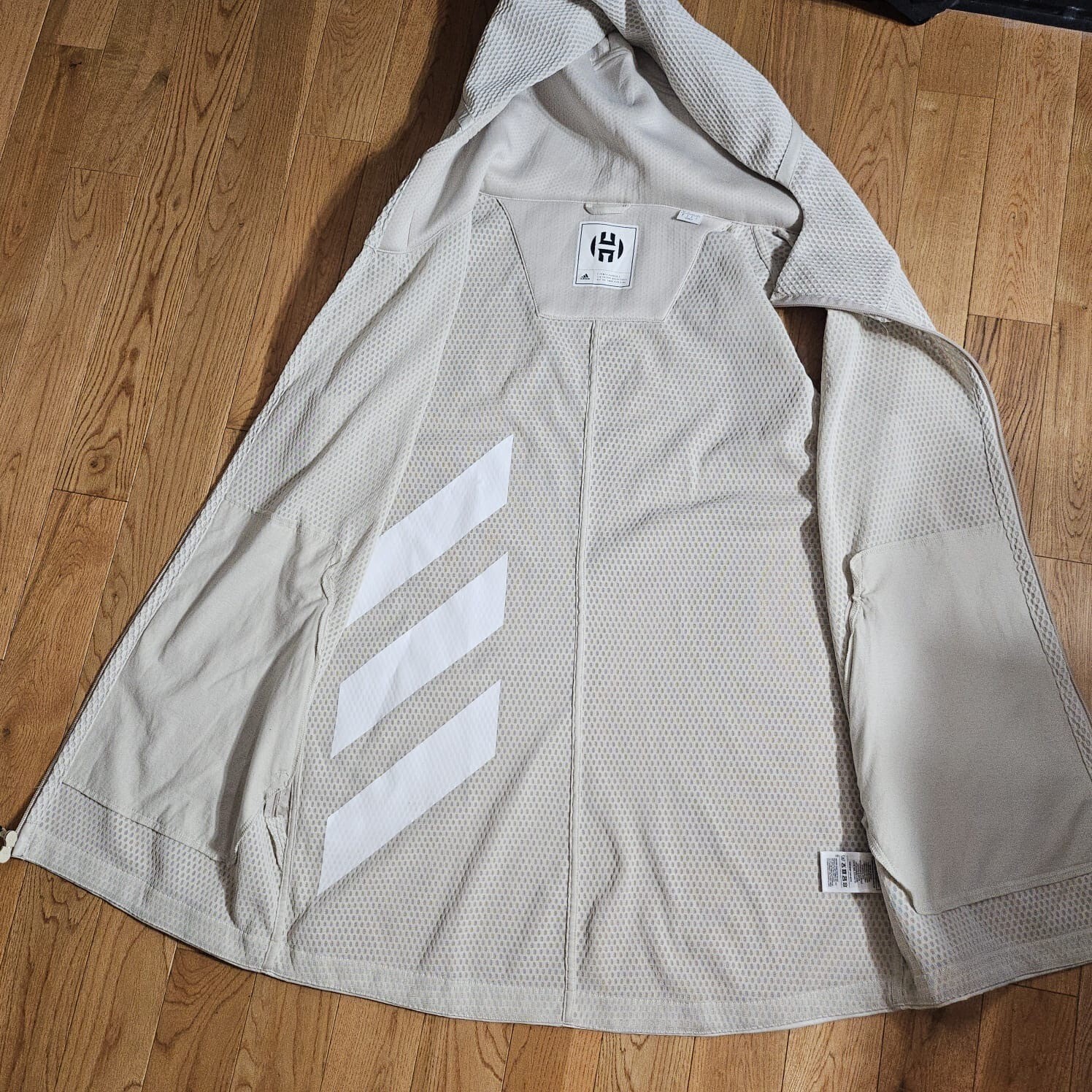 ADIDAS James Harden Mens Size L LARGE Beige Crazy Gym Mesh Zip ADAPT ...