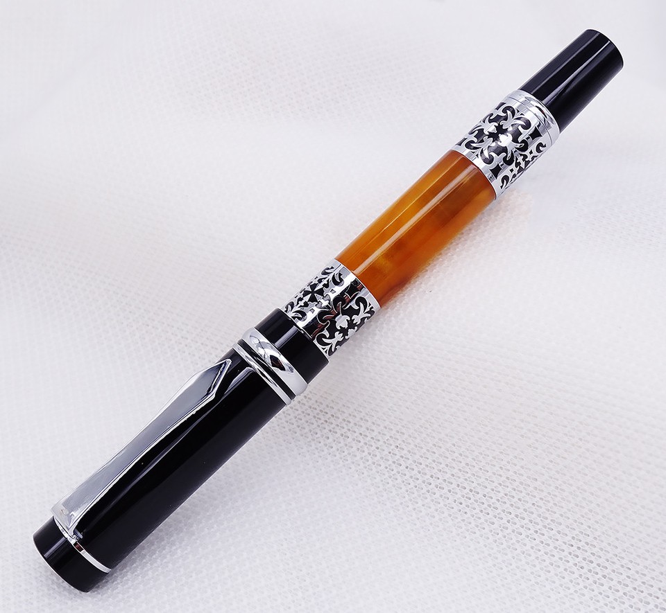 Yiren Celluloid Fountain Pen Luxurious Flower Pattern Medium Nib ...