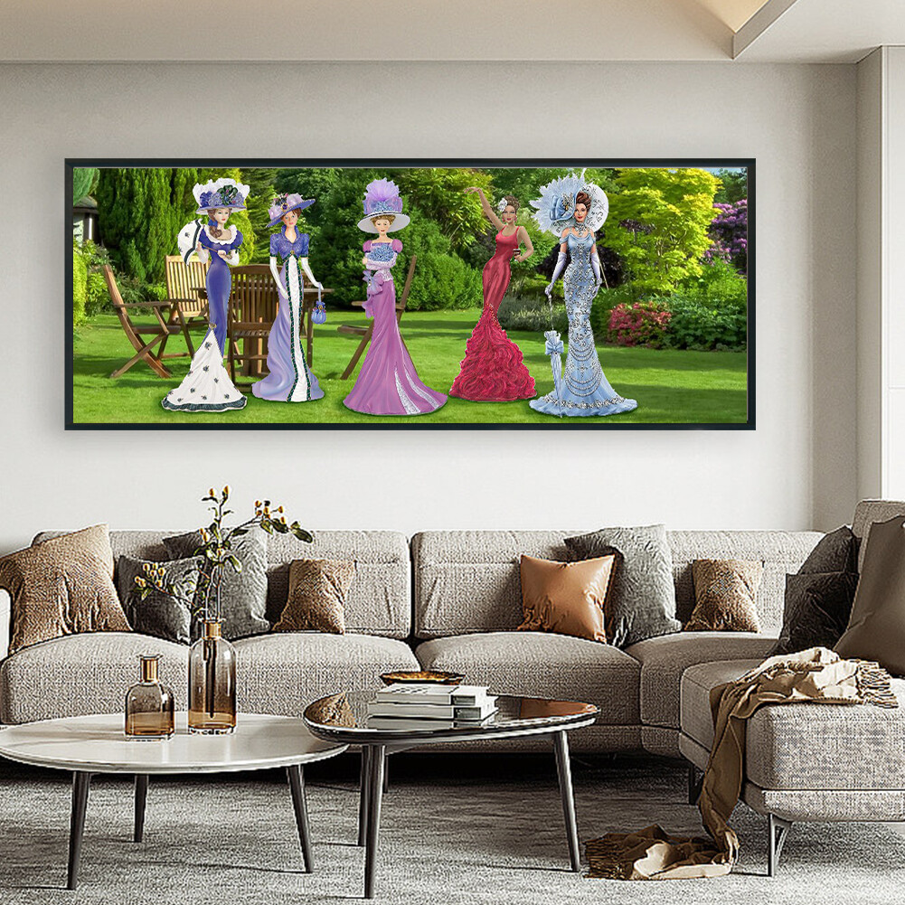 5D DIY Full Round Drill Diamond Painting Lady Kit Home Decoration Craft ...